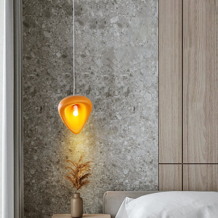 Contemporary Scandinavian Semi-Conical Resin Shade 1-Light Pendant ...